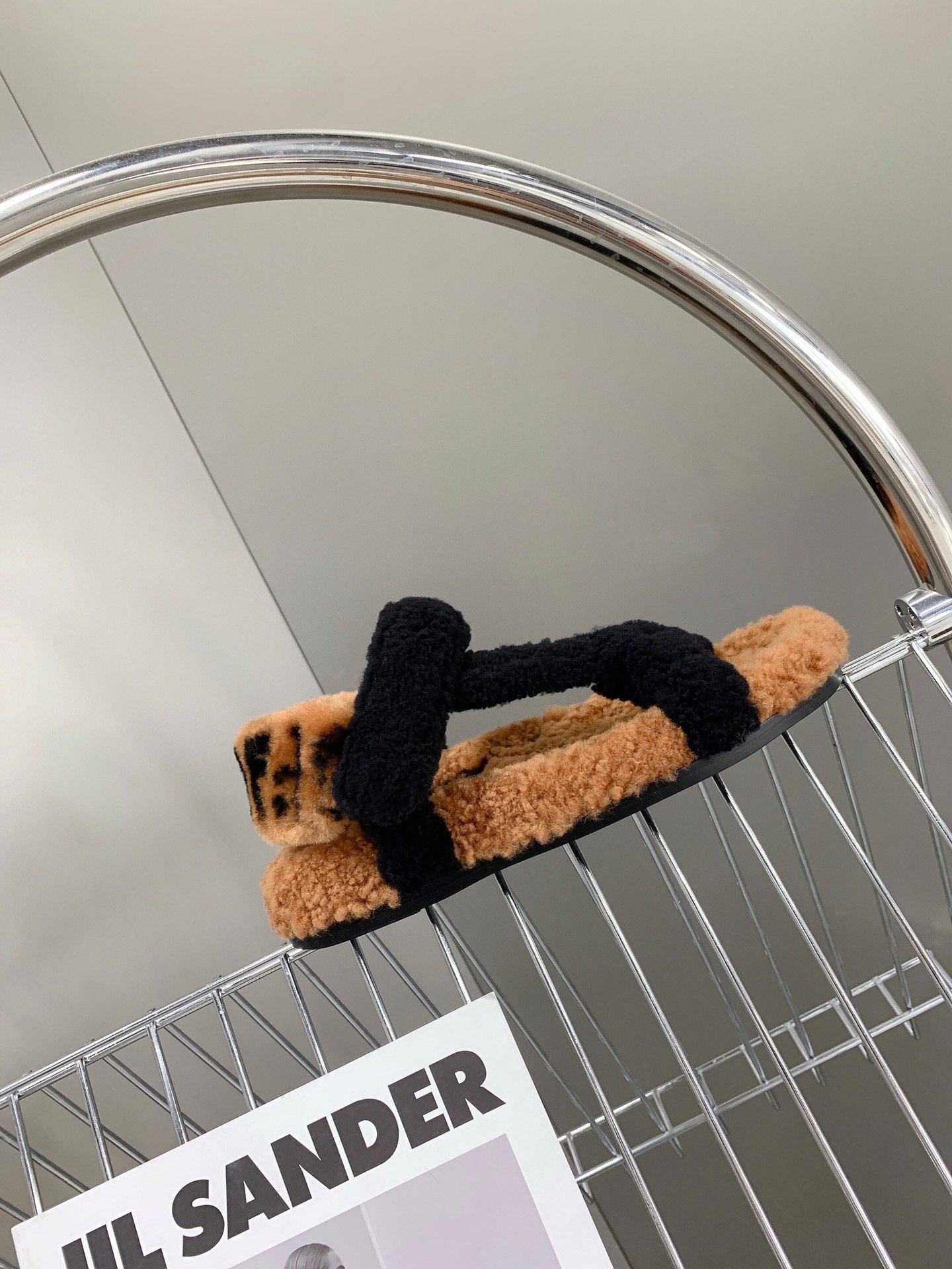 Fendi First Shearling Sandal Black For Women - CENBAGS