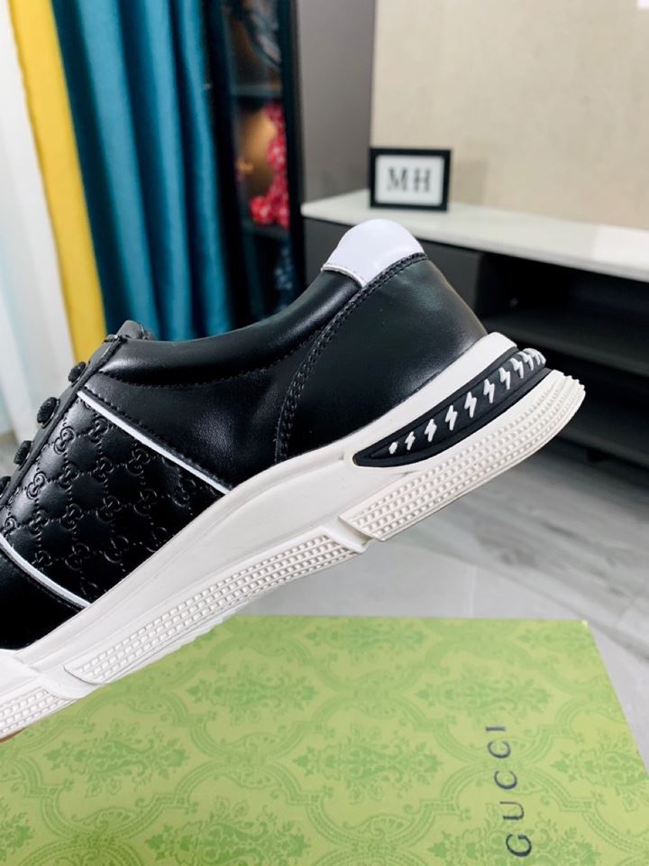 Gucci Men's GG Embossed Sneaker Chucky With Stripes Black For Men - CENBAGS